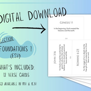 Printable ESV Bible Verses, Foundations 1, Bible Time, Scripture Memory ...