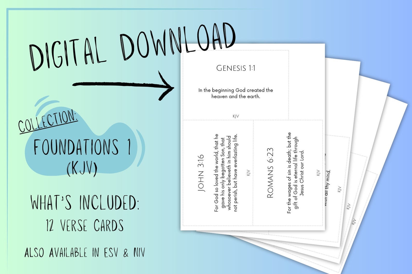 Printable KJV Bible Verses, Foundations 1, Bible Time, Scripture Memory ...