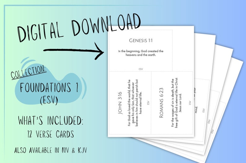 Printable ESV Bible Verses, Foundations 1, Bible Time, Scripture Memory ...