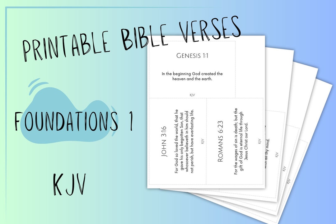 Printable KJV Bible Verses, Foundations 1, Bible Time, Scripture Memory ...