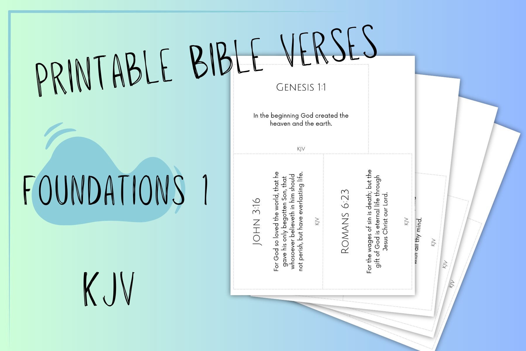 Printable KJV Bible Verses, Foundations 1, Bible Time, Scripture Memory ...