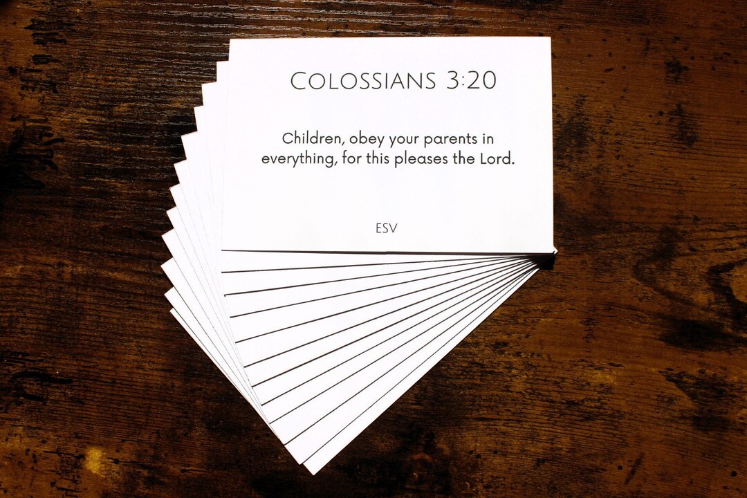 Child Training 1-ESV, 12 Bible Verse Cards, 4 X 6 IN, Bible Time ...