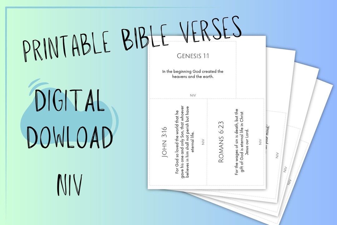 Printable Bible Verses NIV, Foundations, Bible Time, Scripture Memory ...