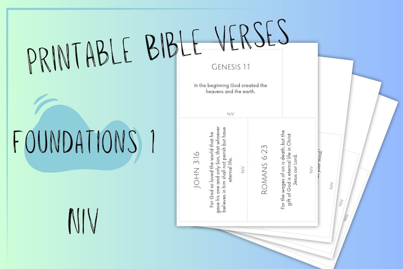 Printable NIV Bible Verses, Foundations, Bible Time, Scripture Memory ...