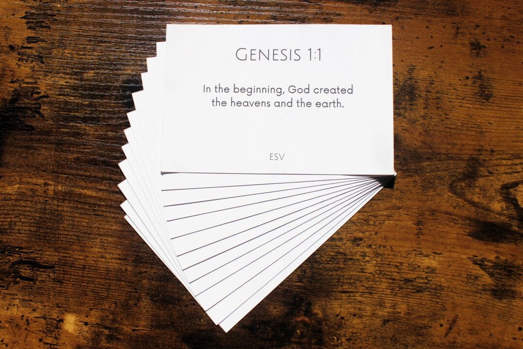 Foundations 1-ESV, 12 Bible Verse Cards, 4 X 6 Inches, Bible Time ...