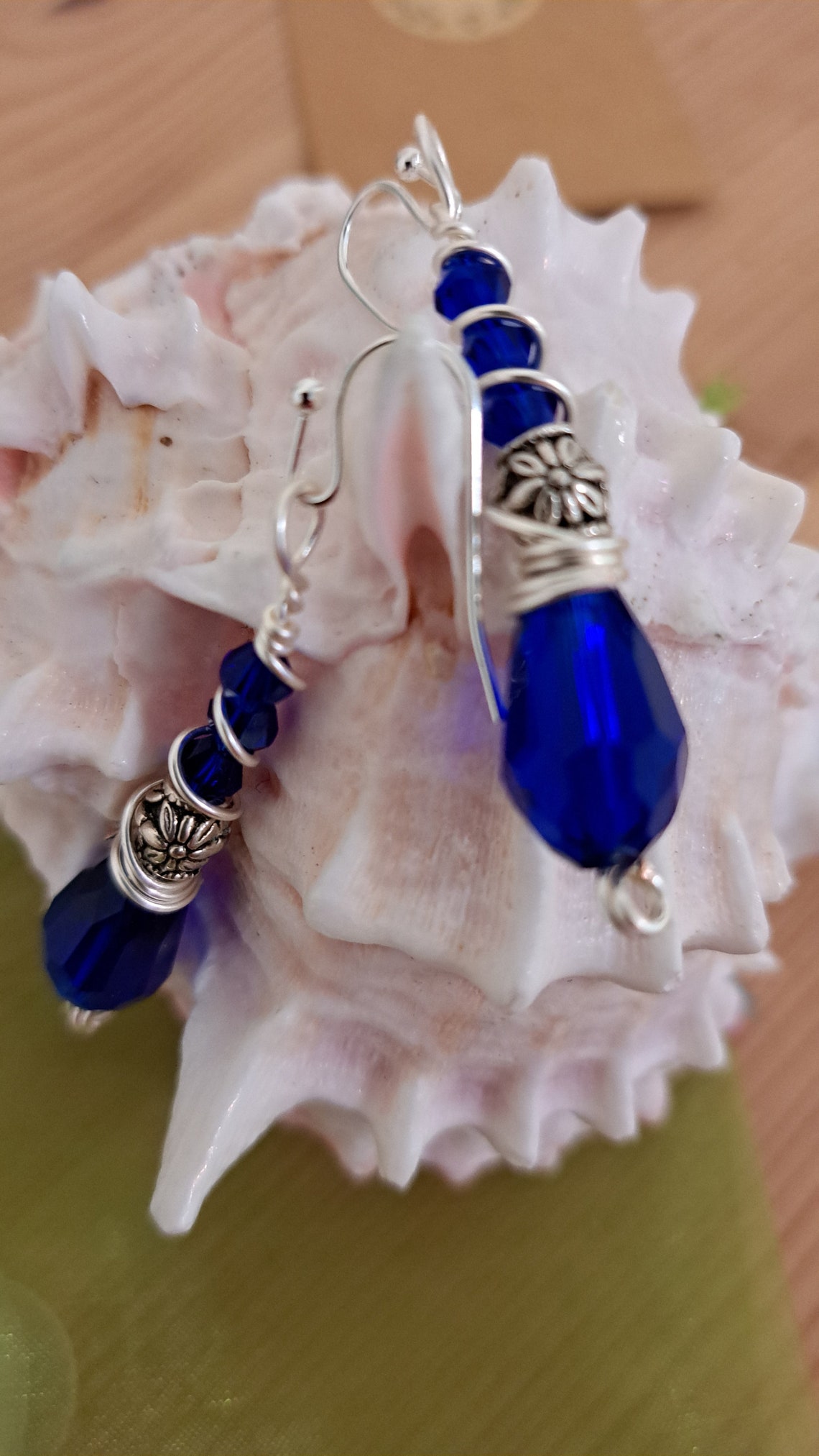 Cobalt Blue: Stunning Contrast of Blue Teardrop and Tiny Crystal Glass ...