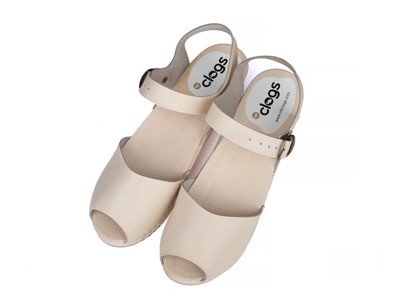 White High Heel Clogs, Women's High Heel Mules, Handmade Clogs, Narrow ...