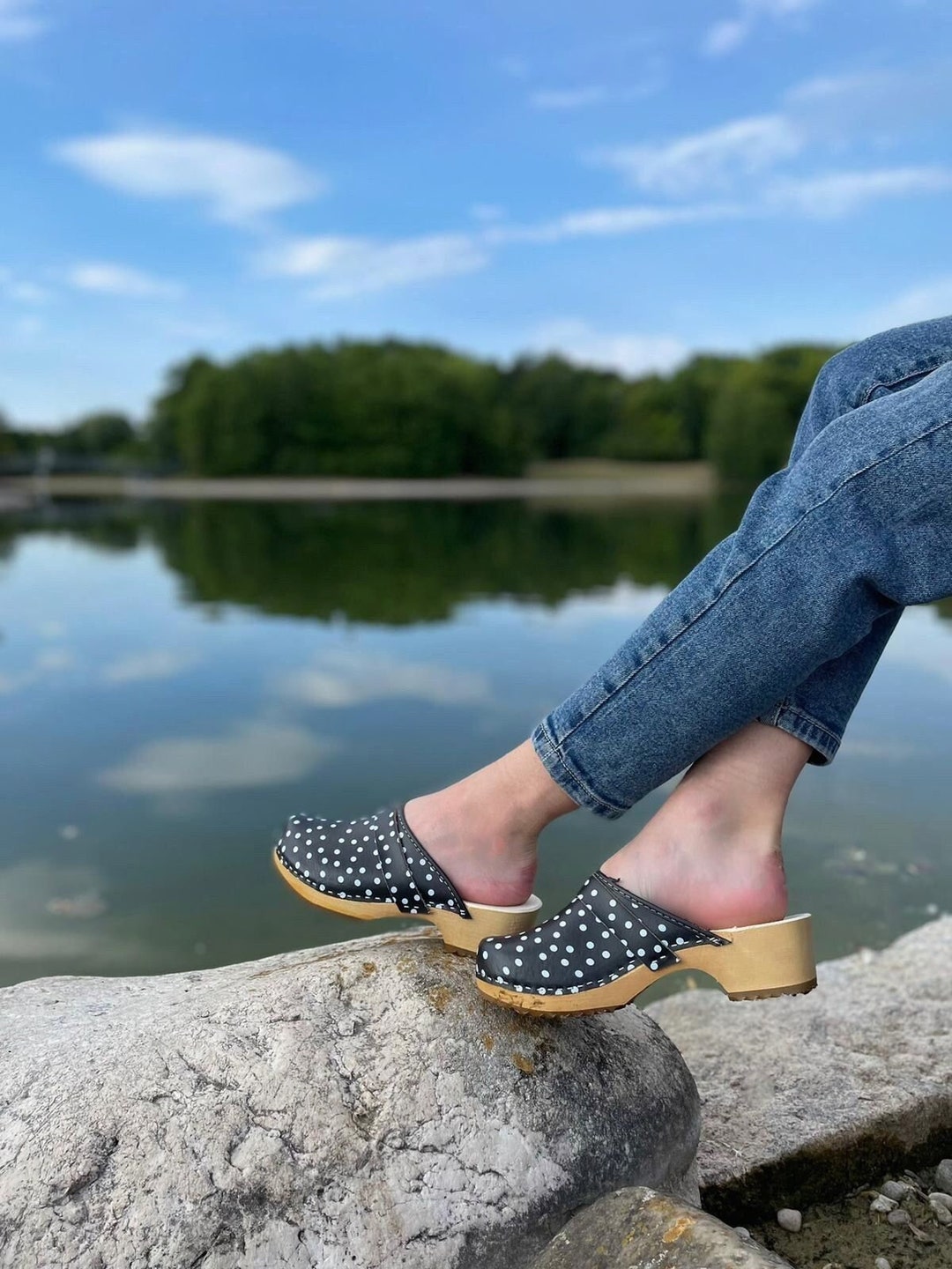 Handmade Minimalist Leather Clogs: Classic Women's Low Heel Mules ...