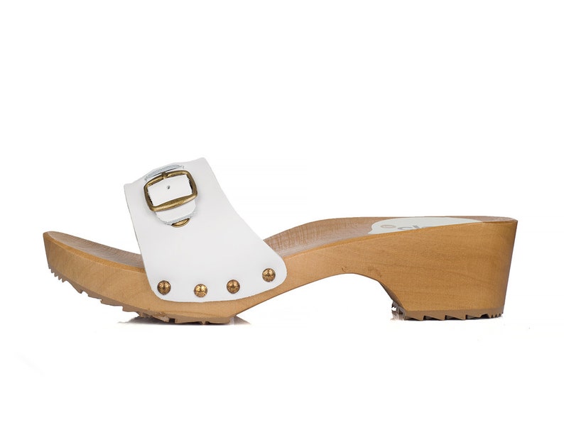 Platform Flip Flops, White Clogs, Open Toe Clogs, Wooden Sandals, Black ...