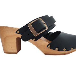 Strappy Heeled Sandals, Black Platform Sandals, High Heel Clogs, High ...