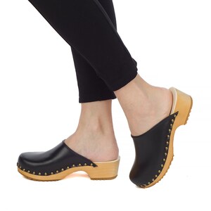 Studded Clogs, Clog With Nails, Womens Clogs, Black Leather Sandals ...