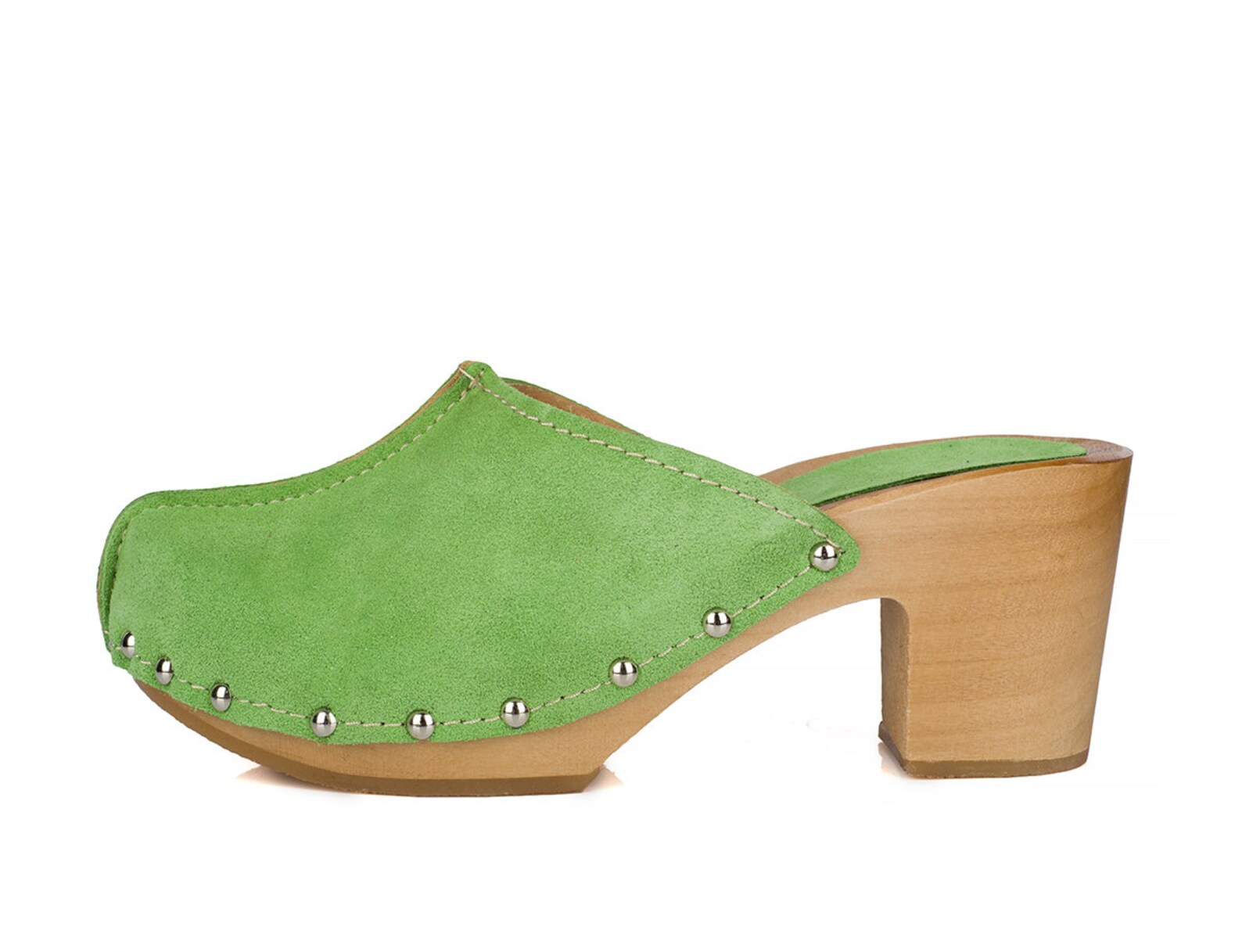 Women's Suede Platform High Heel Clogs Sandals Closed Toe Leather Shoes ...