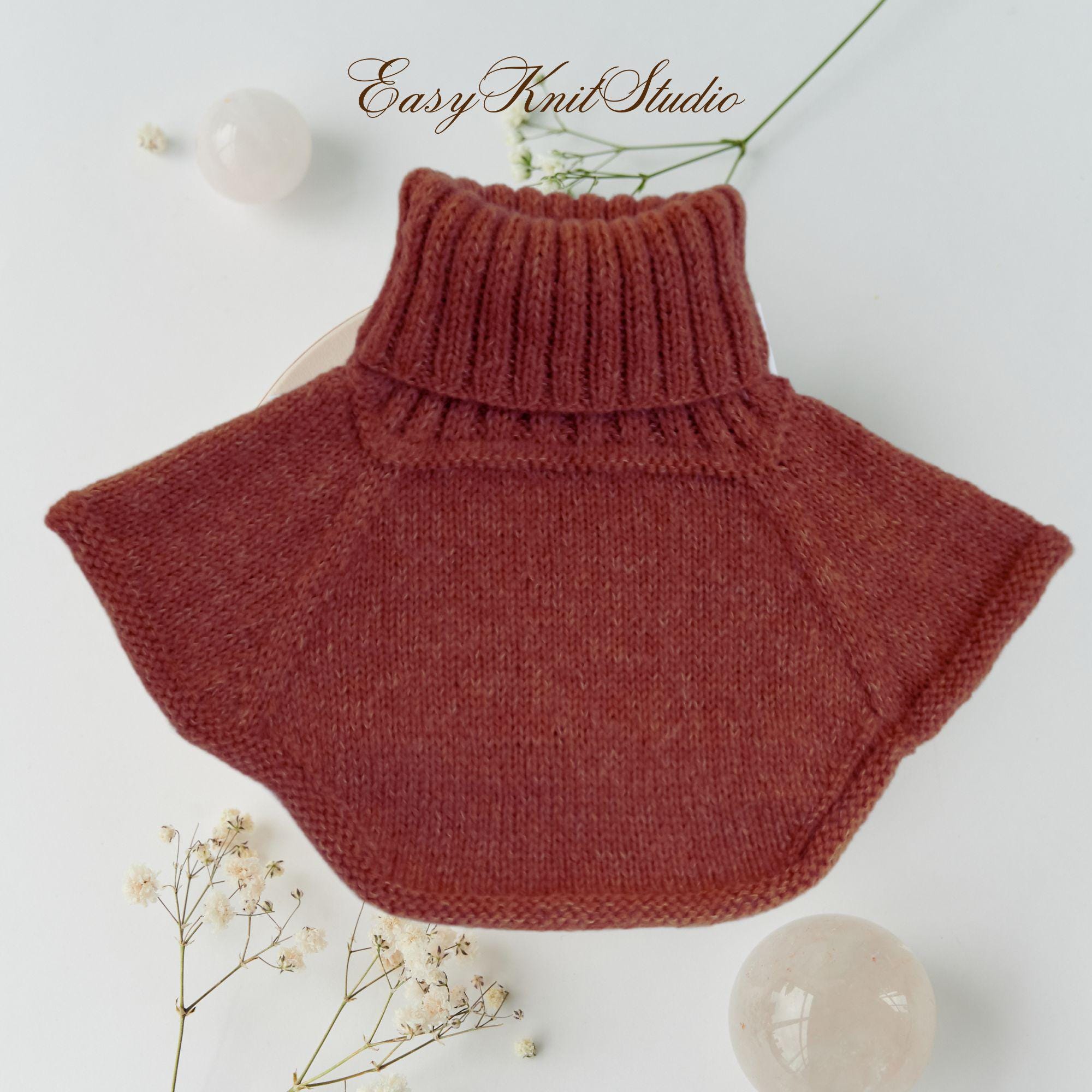 Wool Knit Dickie Pattern PDF - Turtleneck Neck Warmer - Layering Cowl ...