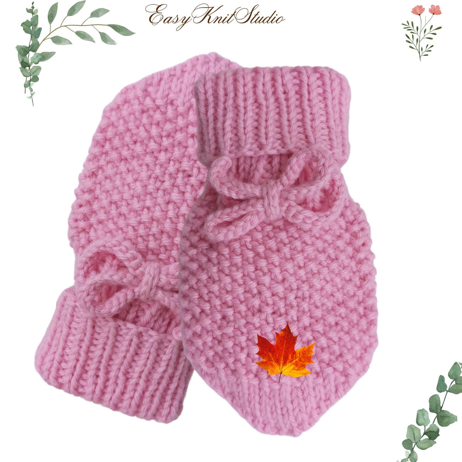 Baby Thumbless Mitts Knitting Pattern, Easy Knit Mittens With Coquette ...