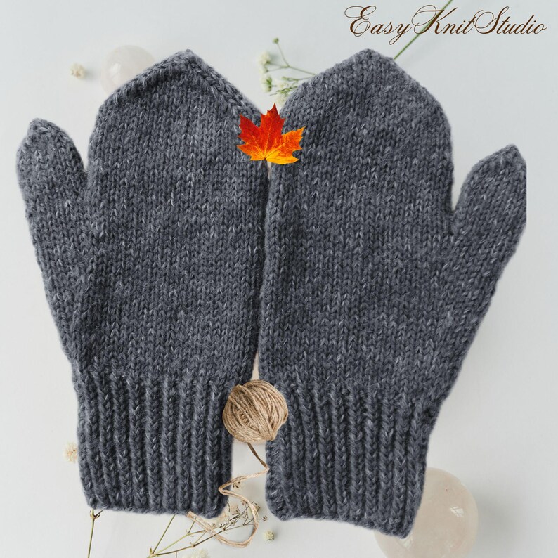Easy Mittens Basic Knitting Pattern PDF, Knit Mittens - Gifts for Grandma, Arm Warmers - Digital ...