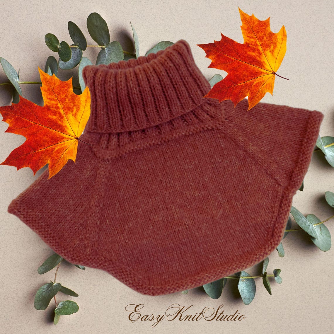 Wool Knit Dickie Pattern PDF - Turtleneck Neck Warmer - Layering Cowl ...