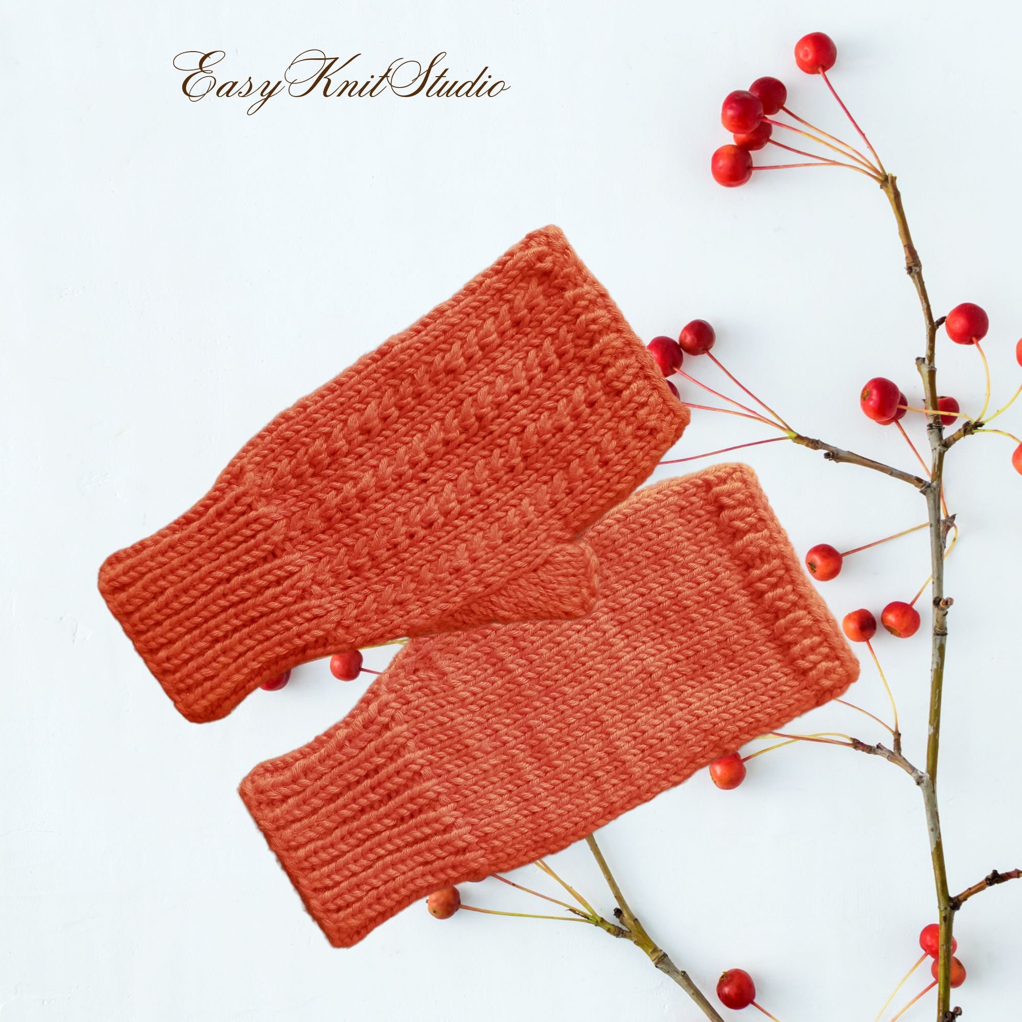 Easy Fingerless Gloves Knitting Pattern PDF, Women Knit Fingerless ...