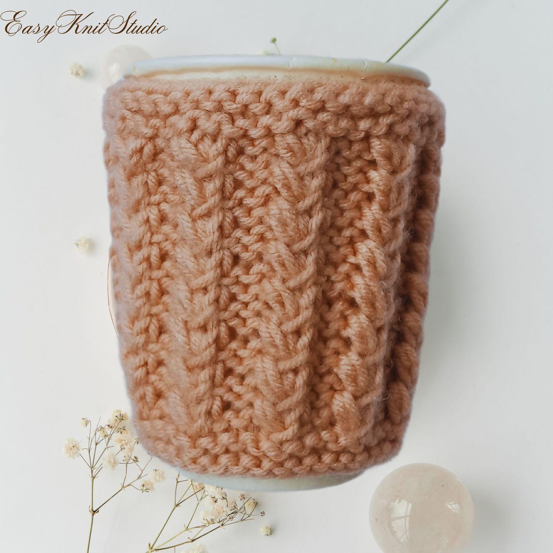 Mug Wrap Simple Knitting Patterns Instant Download, Easy Knit Tutorial ...