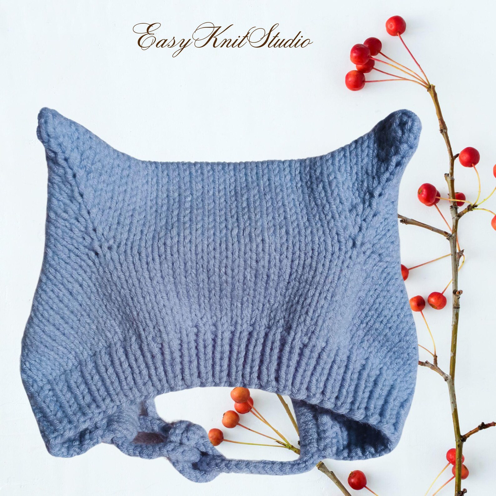 Easy Knit Kitty Ears Baby Bonnet Pattern - Do - It - Yourself, Knitted ...