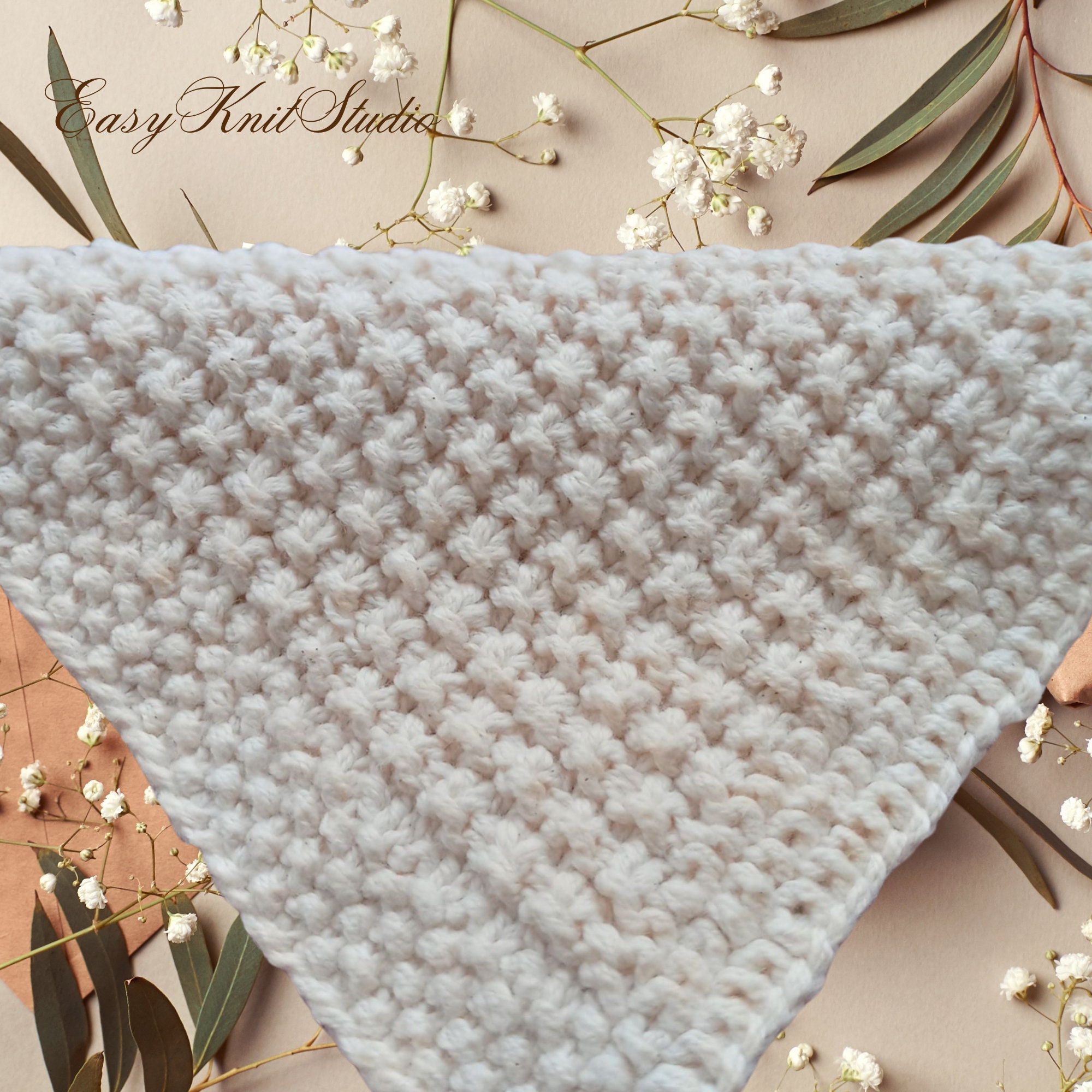 Easy Knit Washcloth Pattern, Beginner Dishcloth, DIY Kitchen Tea Towel ...