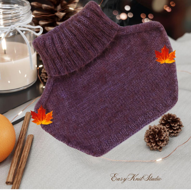 Easy Neck Warmer Knitting Pattern - Winter Clothing, Cottage Core Turtleneck Knitwear, Neck ...