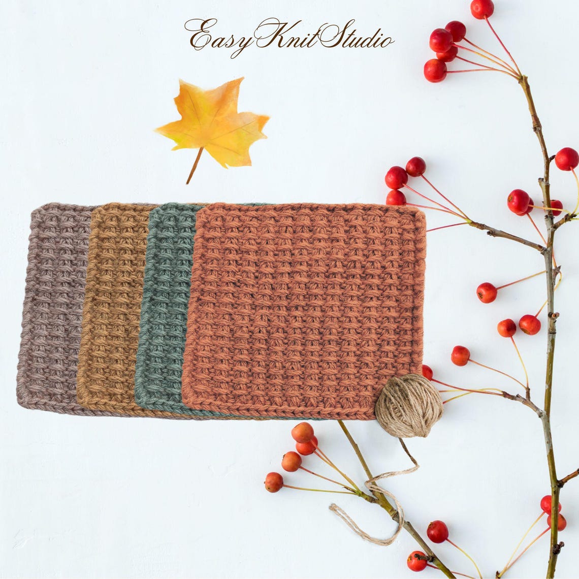 Mug Rug Simple Knitting Patterns Instant Download, Easy Knitting ...