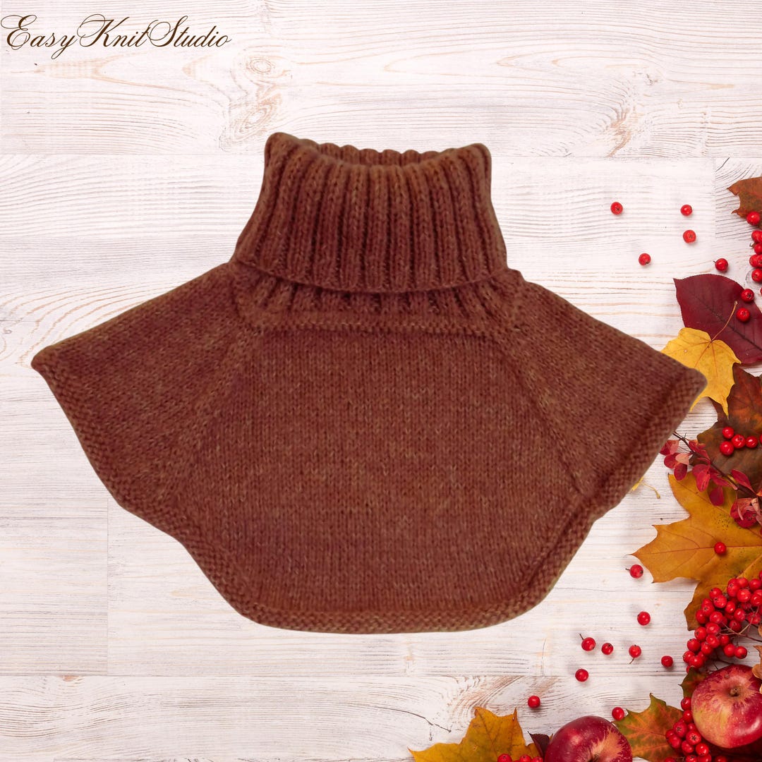 Wool Knit Dickie Pattern PDF - Turtleneck Neck Warmer - Layering Cowl ...