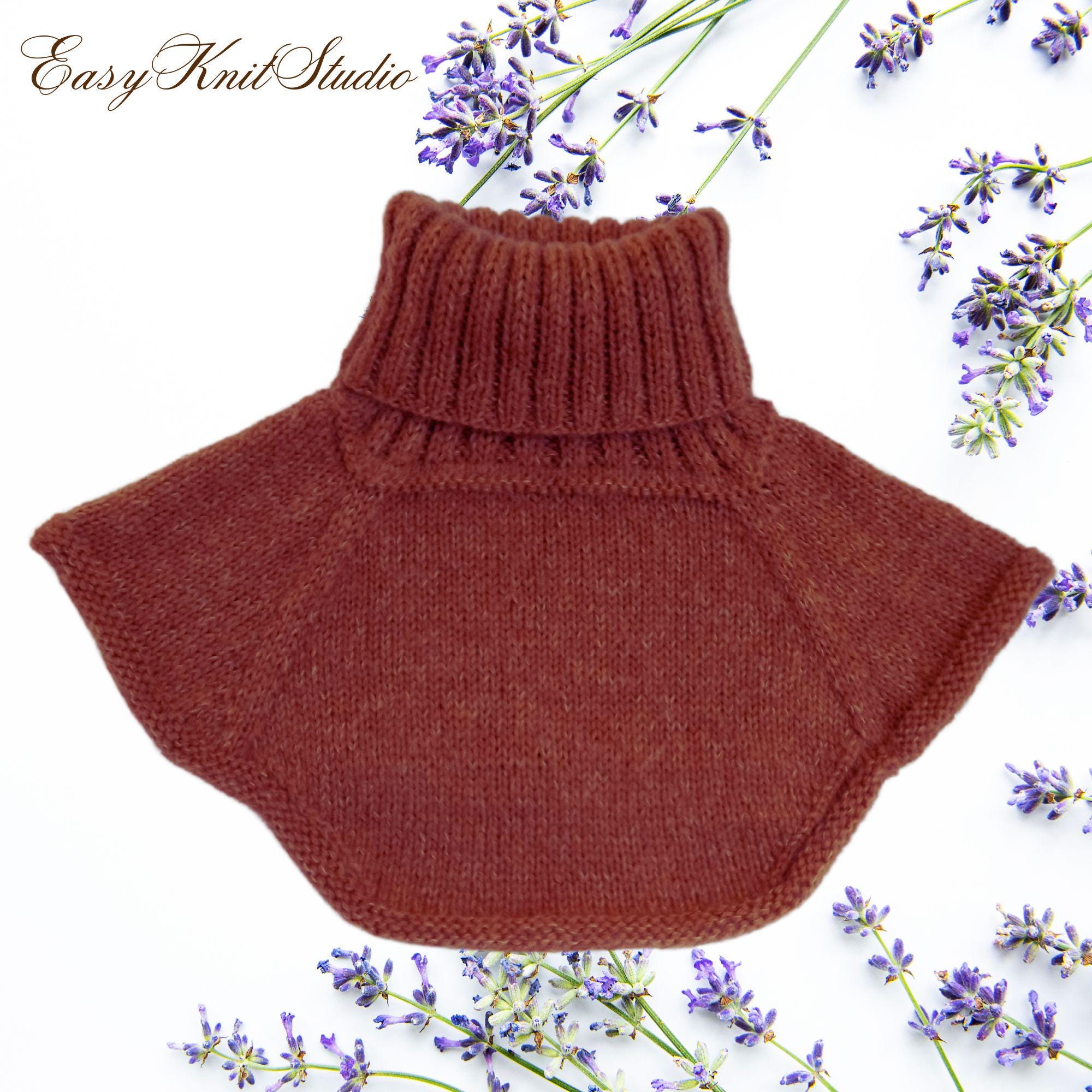 Wool Knit Dickie Pattern PDF - Turtleneck Neck Warmer - Layering Cowl ...