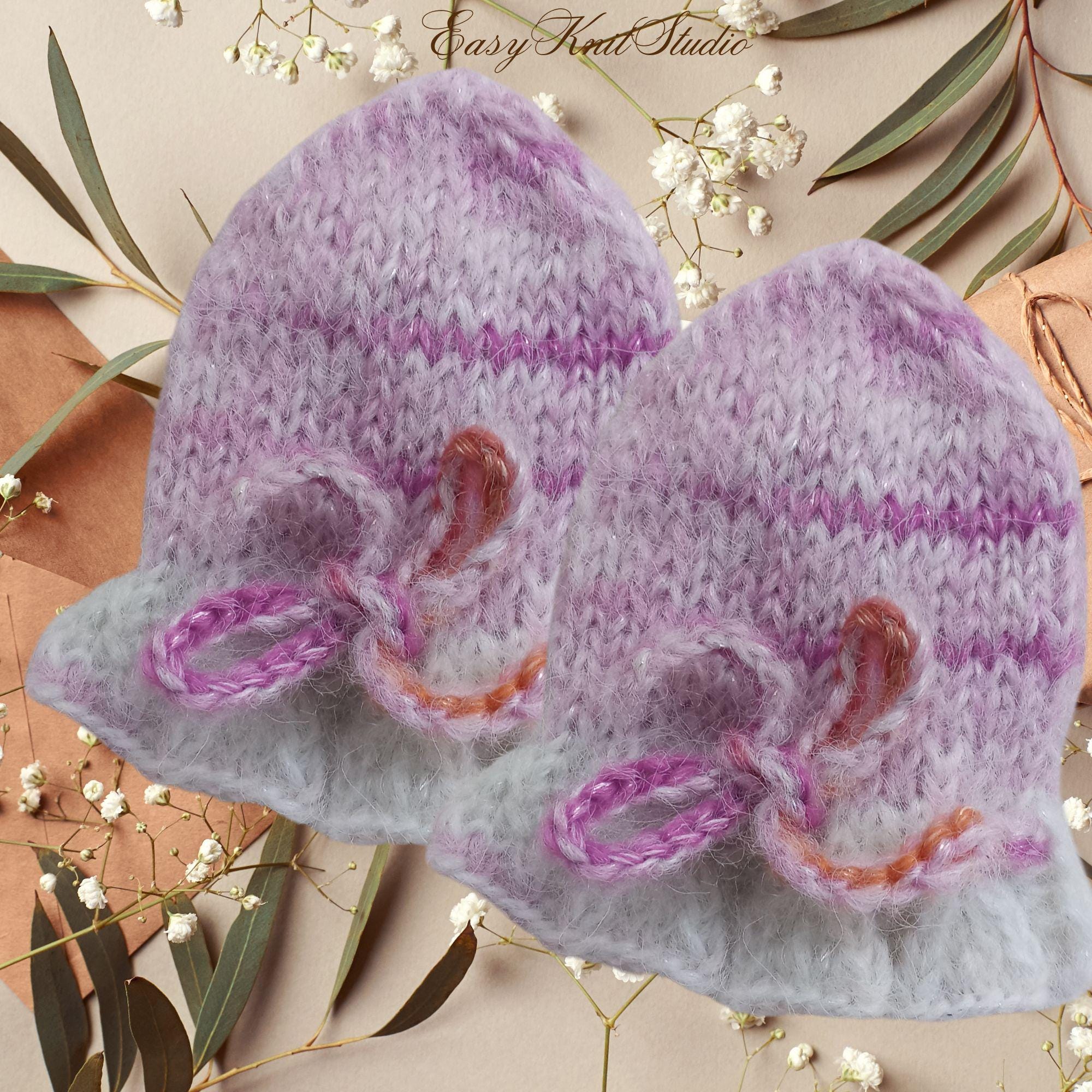 Baby Mittens Knitting Pattern PDF, Easy Knit Thumbless Mittens With ...