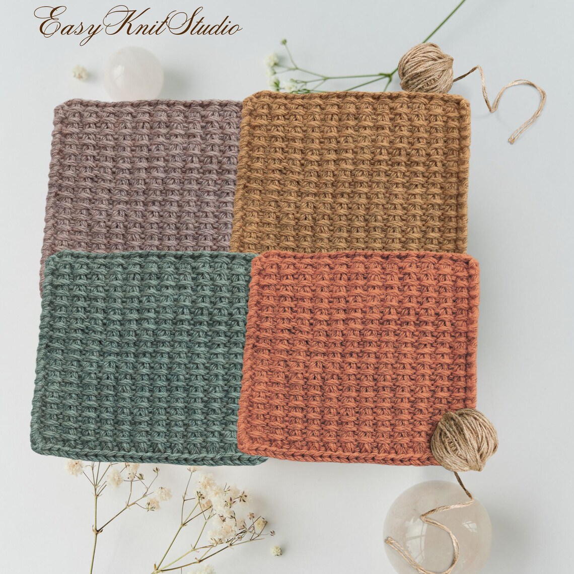 Mug Rug Simple Knitting Patterns Instant Download, Easy Knitting ...