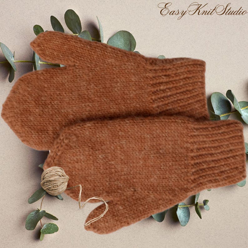 Easy Mittens Basic Knitting Pattern PDF, Knit Mittens - Gifts for Grandma, Arm Warmers - Digital ...