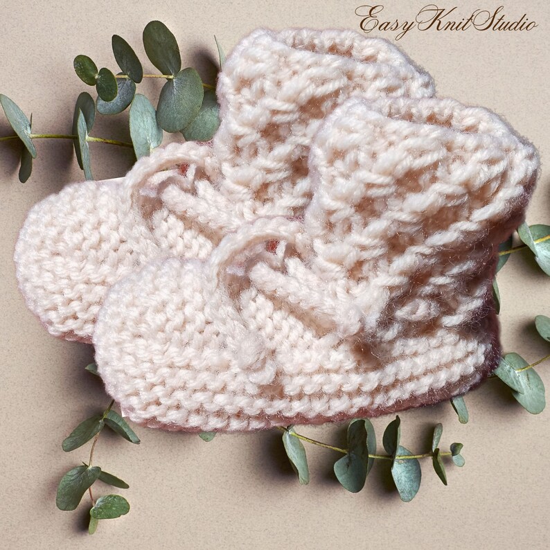 Easy Knit PDF Pattern Baby Booties, Circular Knitting Needle ...