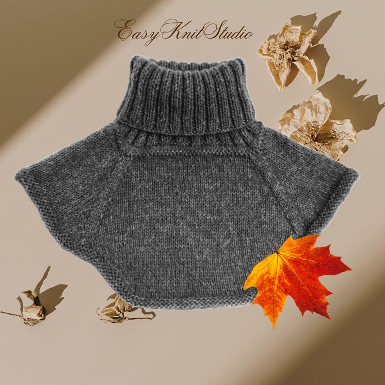 Wool Knit Dickie Pattern PDF - Turtleneck Neck Warmer - Layering Cowl ...
