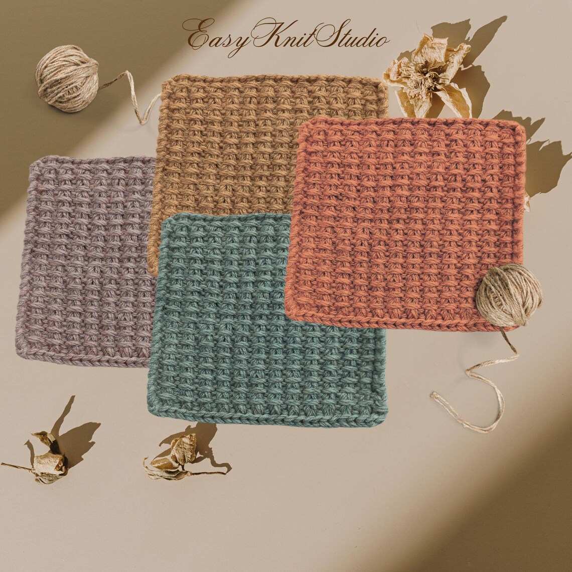 Mug Rug Simple Knitting Patterns Instant Download, Easy Knitting ...