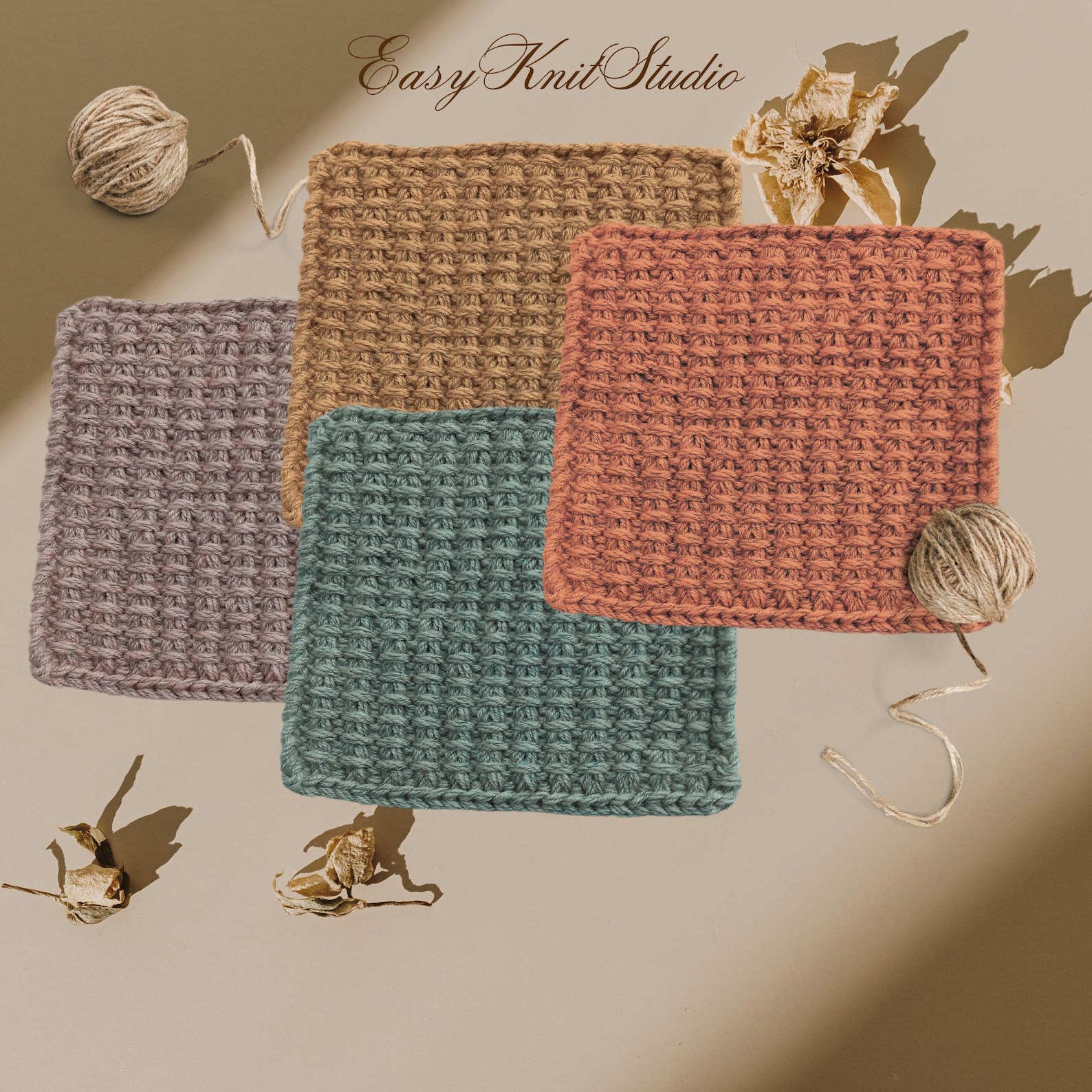 Mug Rug Simple Knitting Patterns Instant Download, Easy Knitting ...