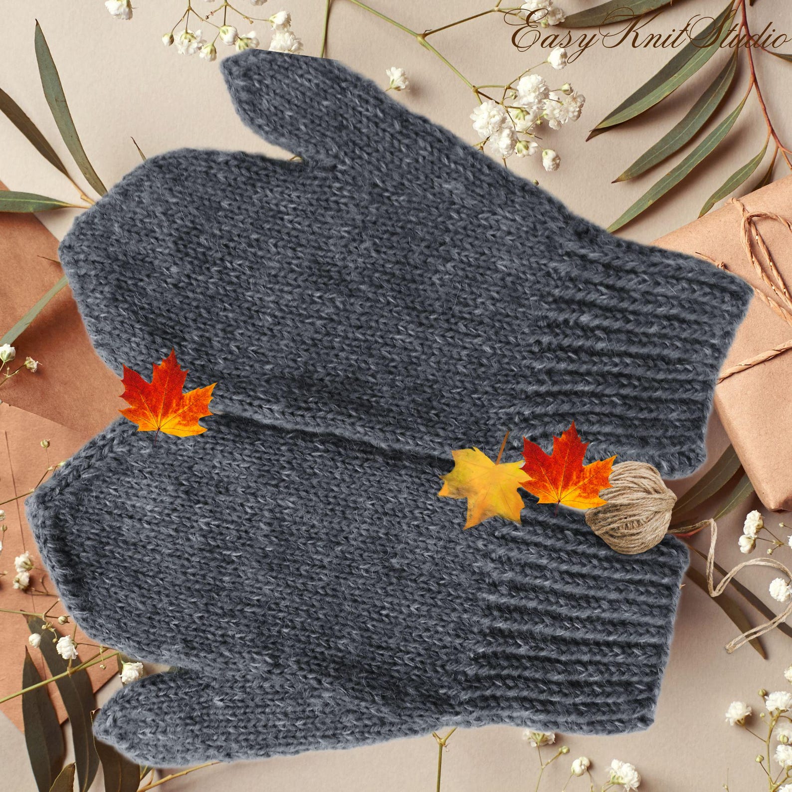 Easy Mittens Basic Knitting Pattern PDF, Knit Mittens - Gifts for ...