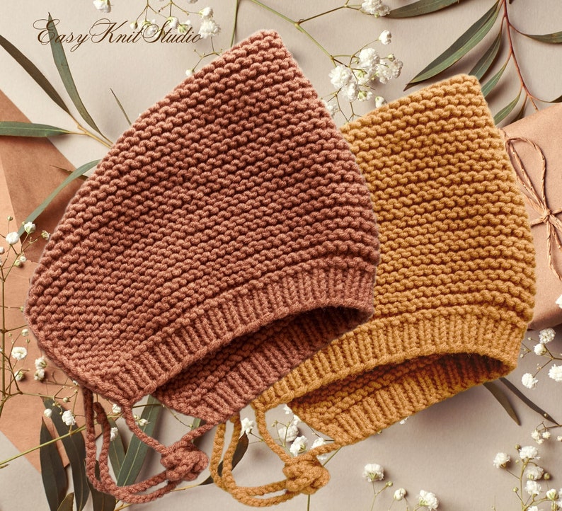 Pixie Bonnet Knitting Pattern, Easy Knitted Baby Gnome Hat, New Mom Gift, Digital Products, Baby ...