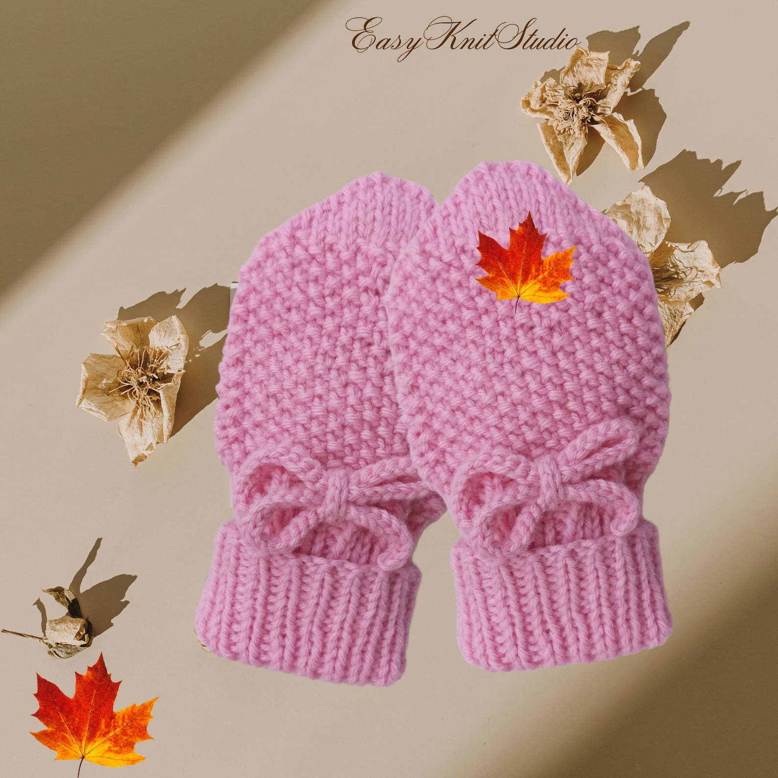 Baby Thumbless Mitts Knitting Pattern, Easy Knit Mittens With Coquette ...