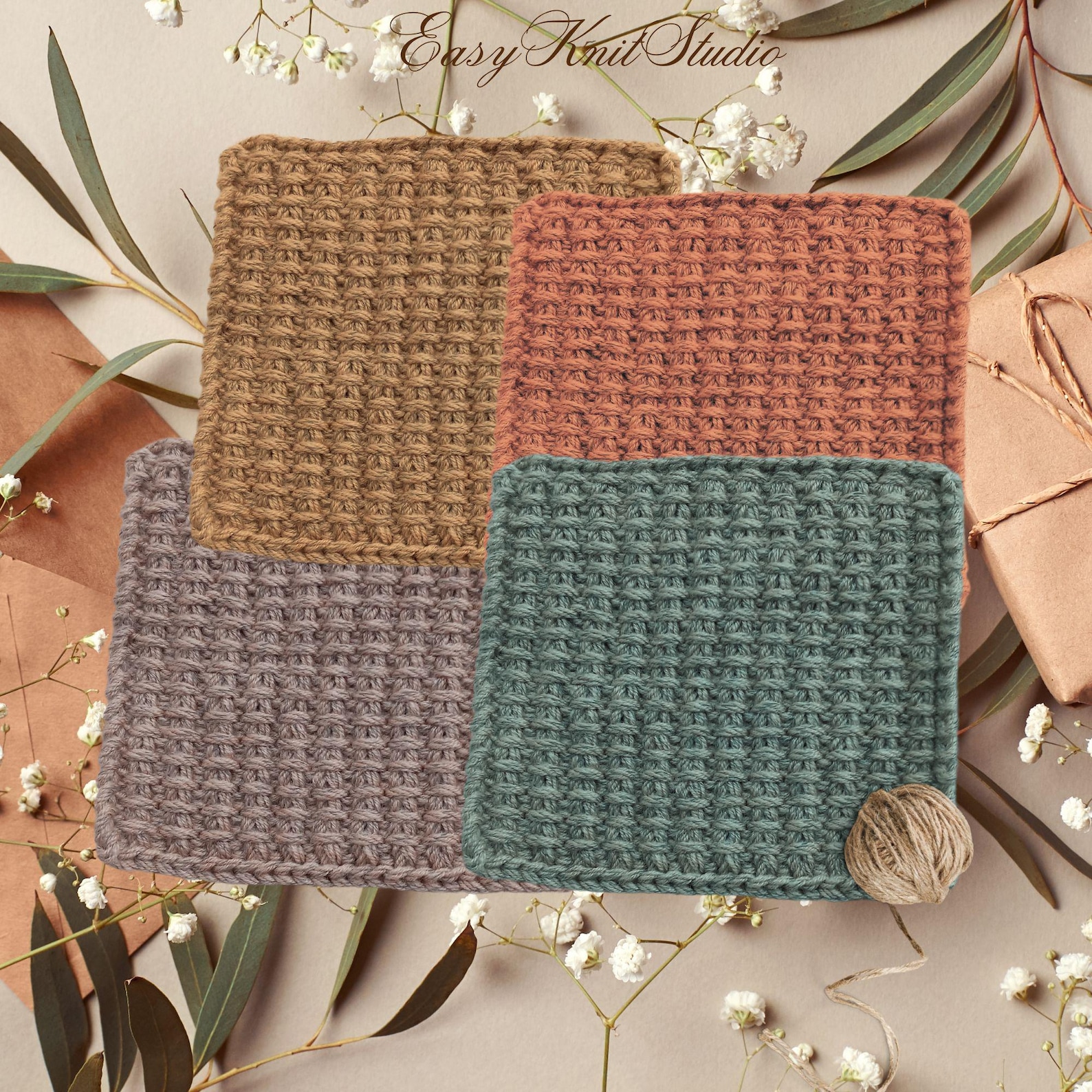 Mug Rug Simple Knitting Patterns Instant Download, Easy Knitting ...