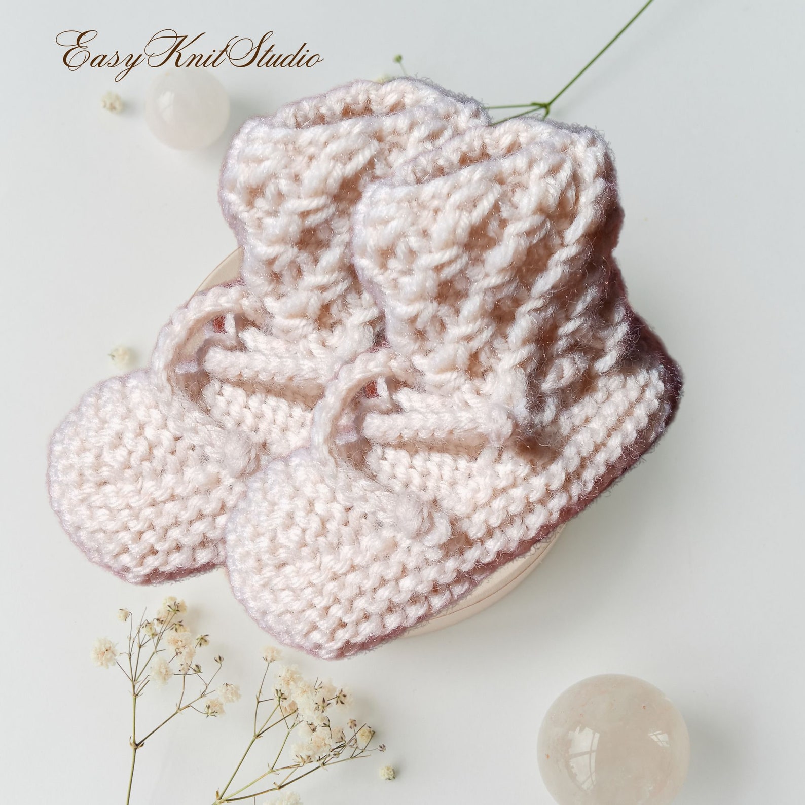 Easy Knit PDF Pattern Baby Booties, Circular Knitting Needle ...