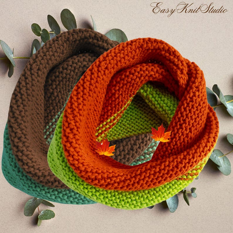 Easy Snood Neck Warmer Knitting Pattern - Gift for Mom, Cottage Core ...