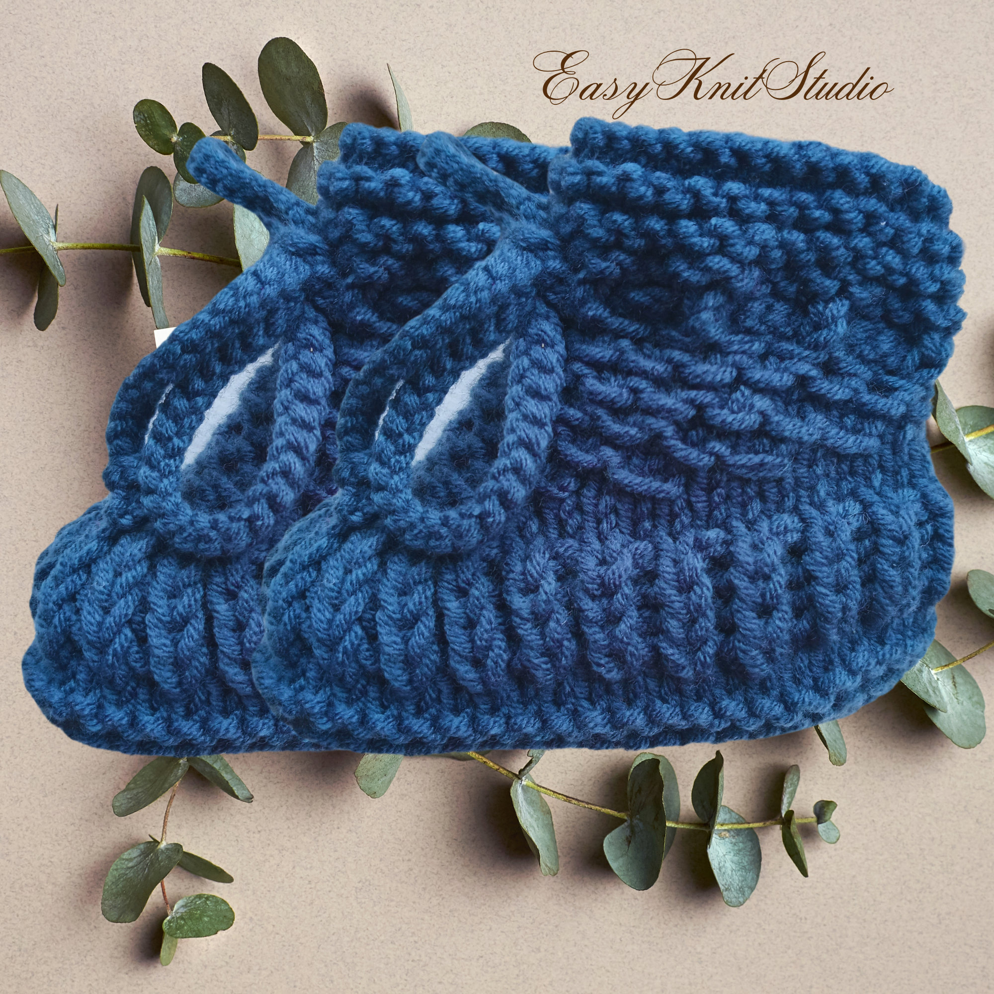 Easy Knit PDF Pattern Baby Booties, Circular Knitting Needles ...