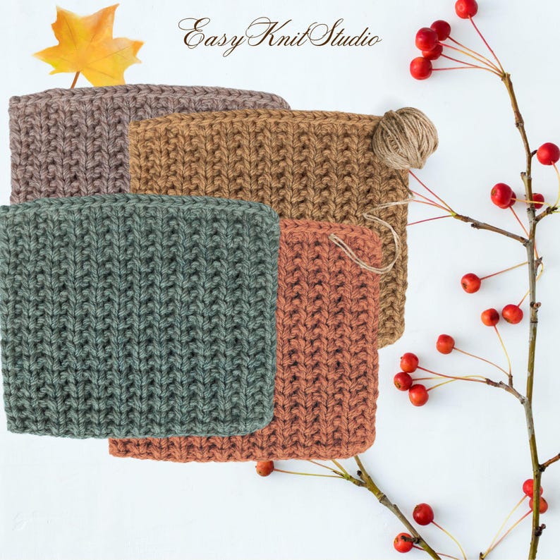 Easy Mug Rug Knitting Patterns Instant Download, Simple Knitting ...