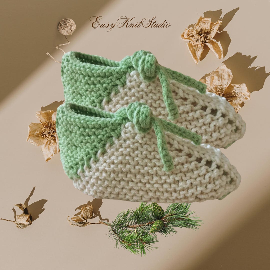 Baby Booties Knitting Pattern: Easy DIY Project (PDF Download, 3 - 6 ...