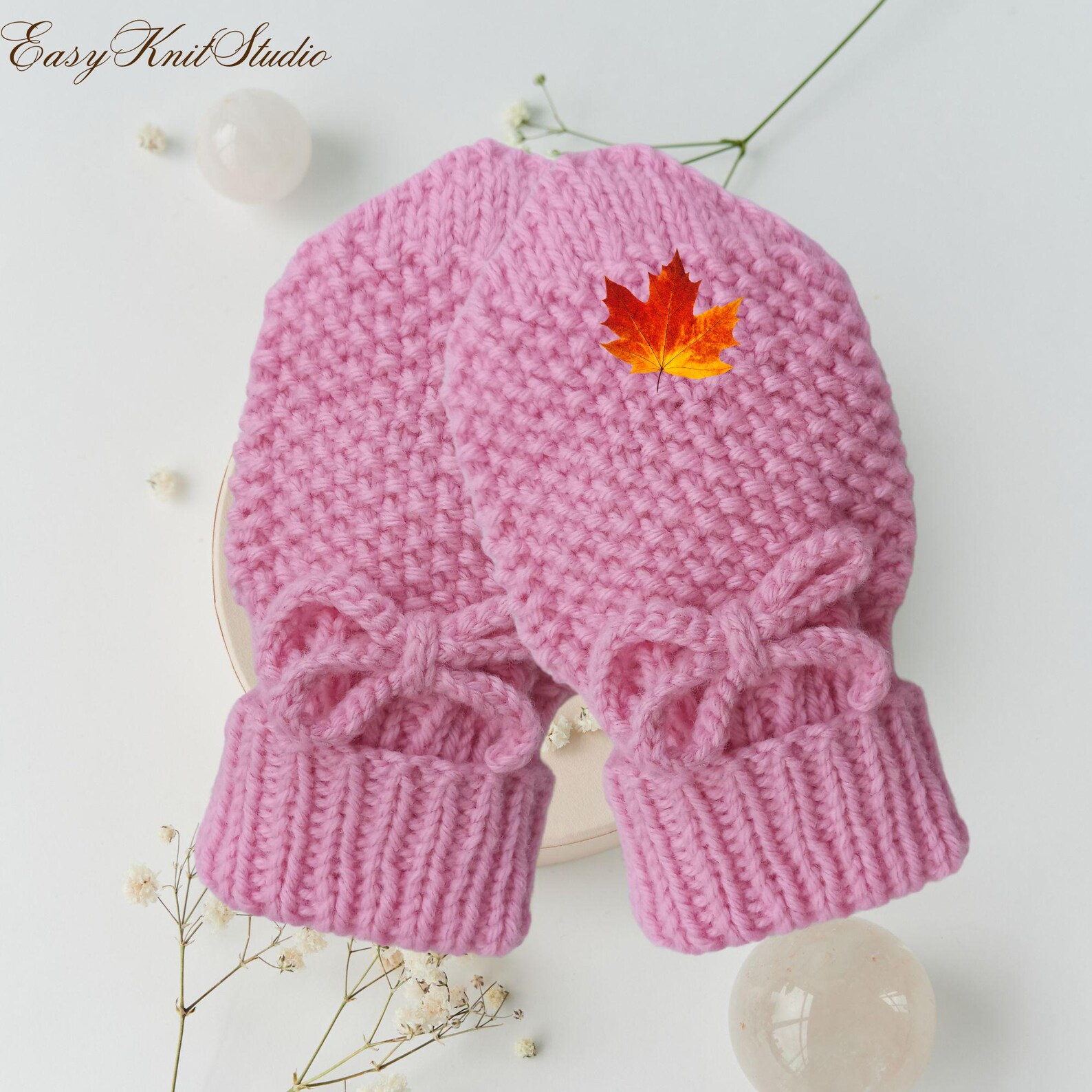 Baby Thumbless Mitts Knitting Pattern, Easy Knit Mittens With Coquette ...