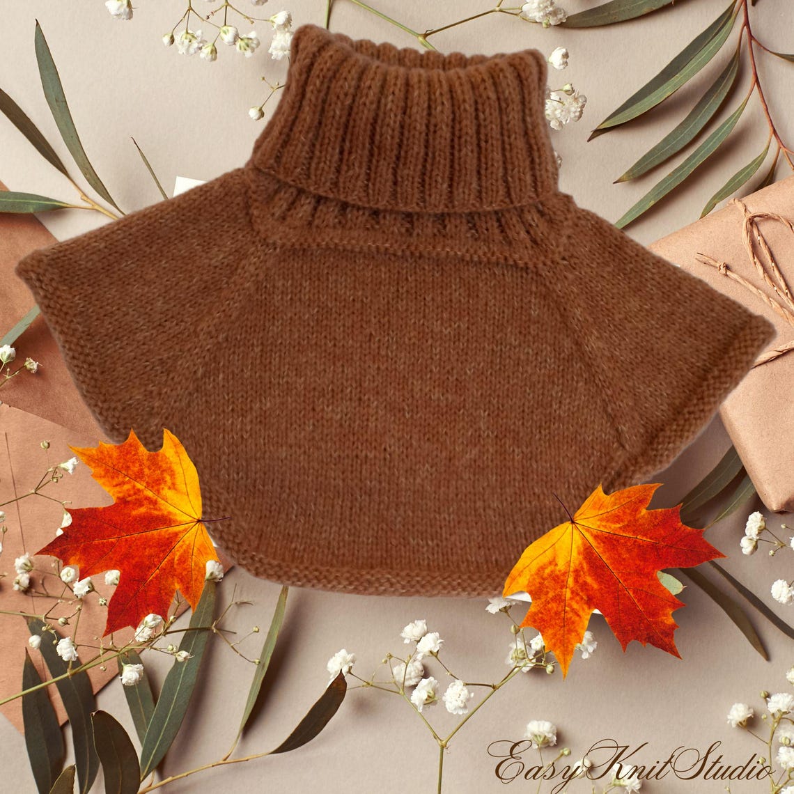 Wool Knit Dickie Pattern PDF - Turtleneck Neck Warmer - Layering Cowl ...
