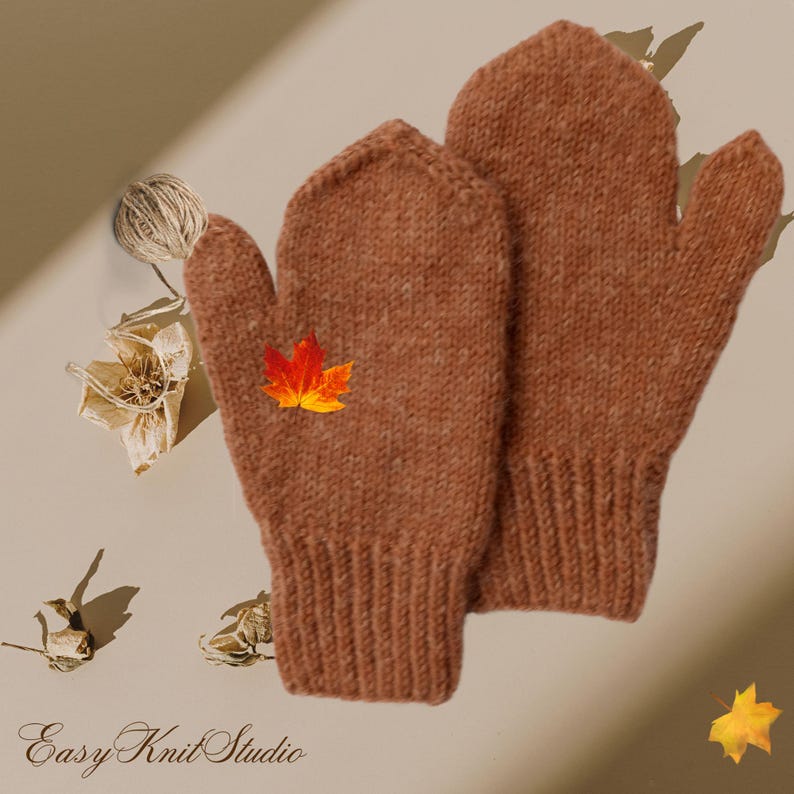 Easy Mittens Basic Knitting Pattern PDF, Knit Mittens - Gifts for Grandma, Arm Warmers - Digital ...