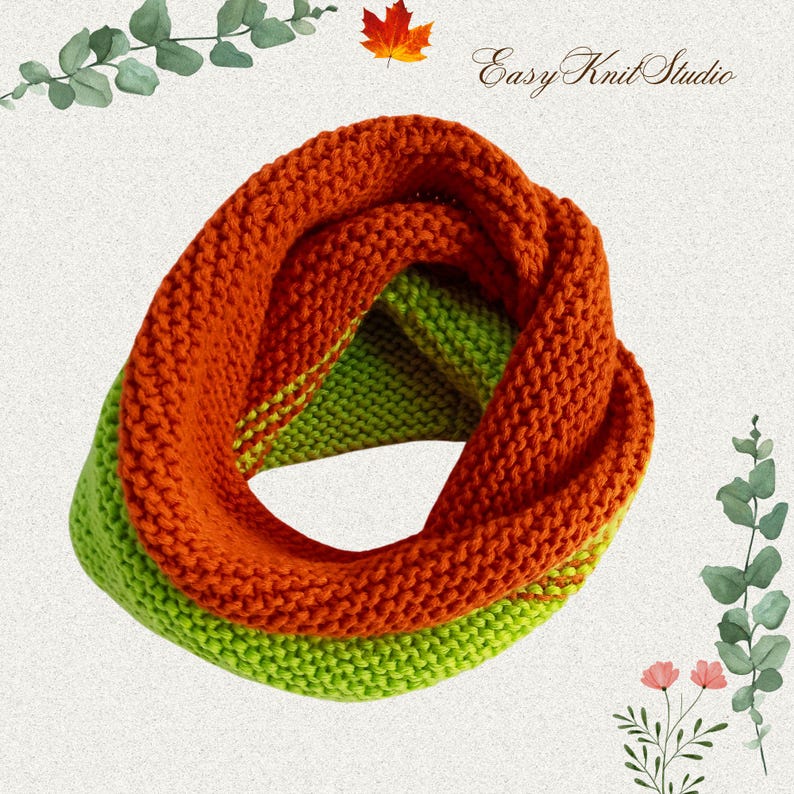 Easy Snood Neck Warmer Knitting Pattern - Gift for Mom, Cottage Core ...