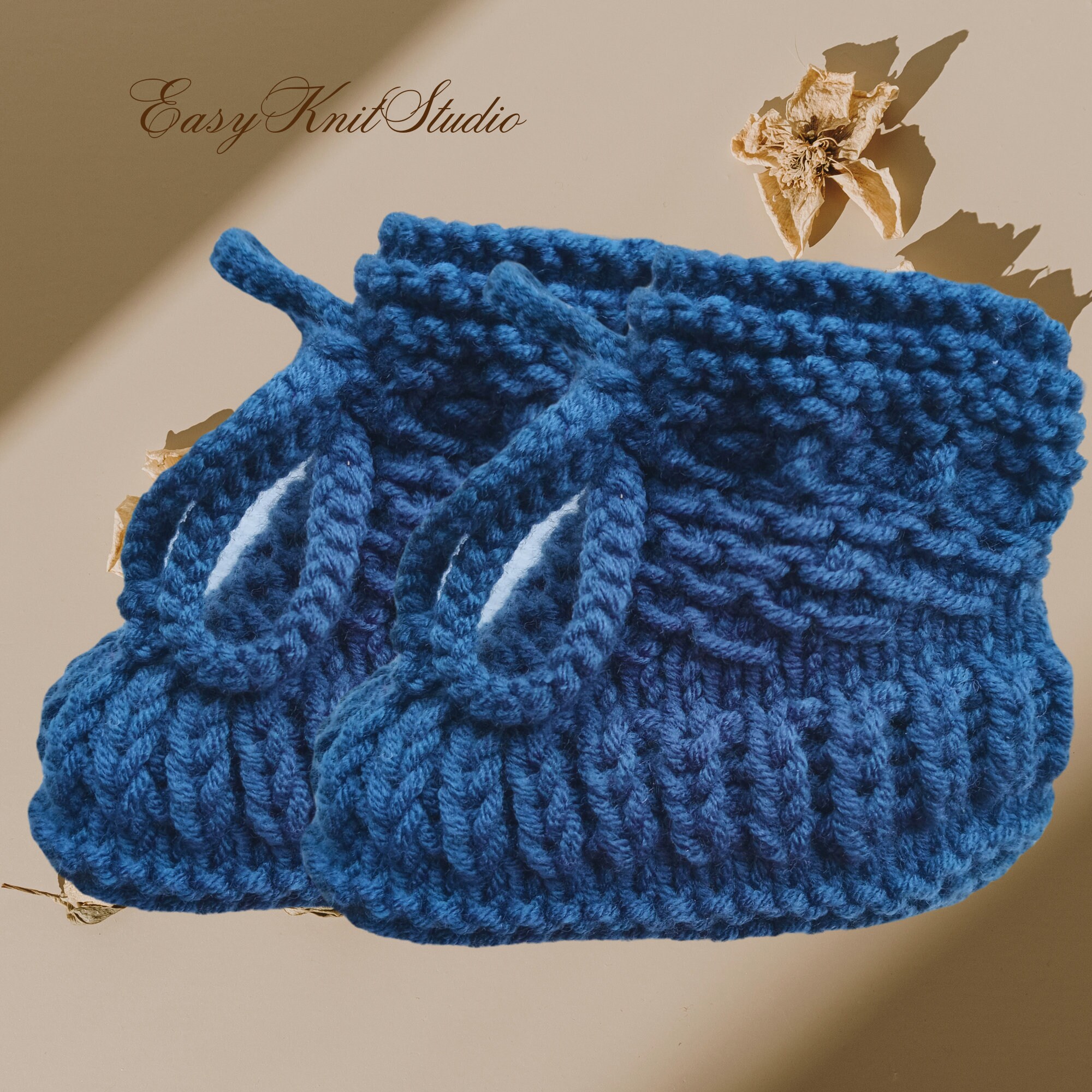 Easy Knit PDF Pattern Baby Booties, Circular Knitting Needles ...