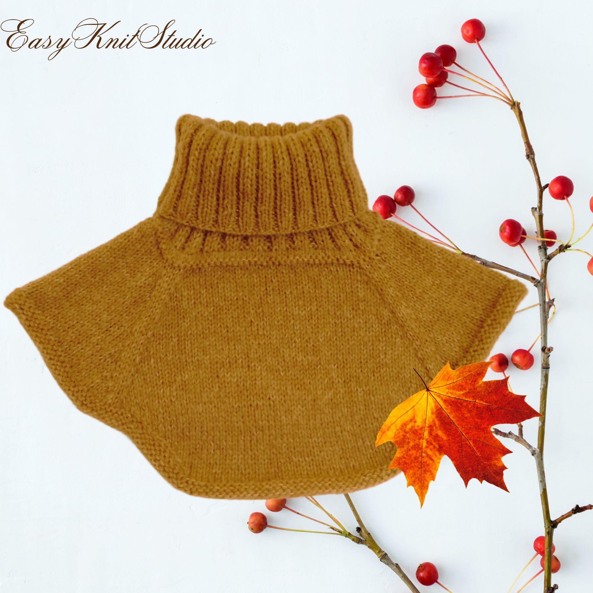Wool Knit Dickie Pattern PDF - Turtleneck Neck Warmer - Layering Cowl ...
